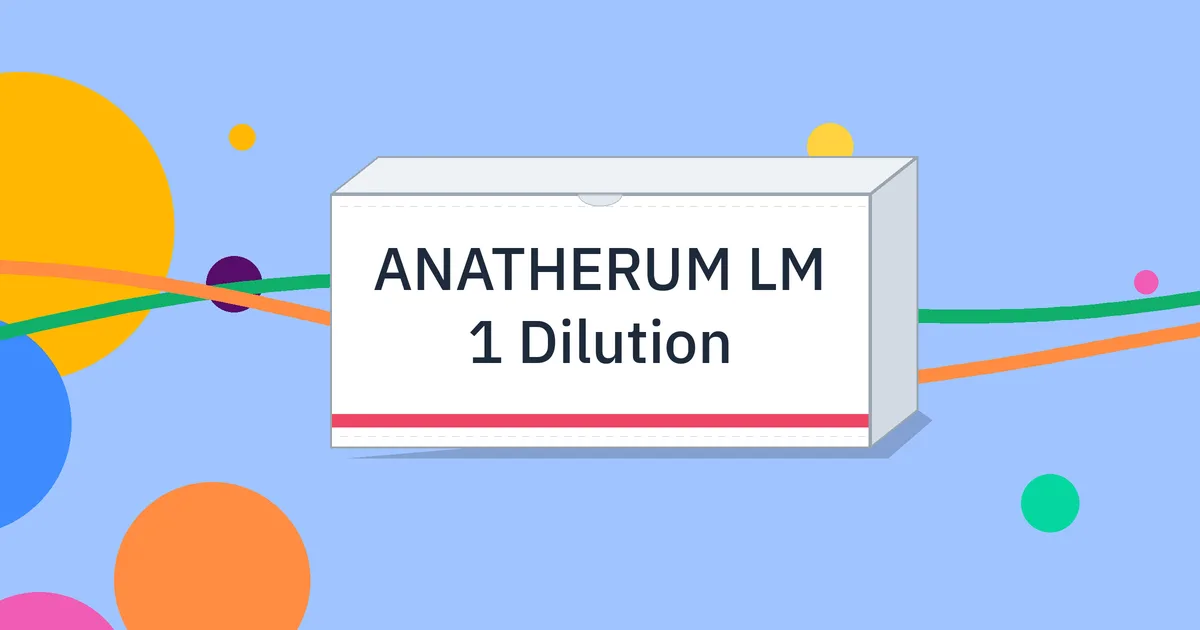 Symbolbild: Packung mit der Aufschrift ANATHERUM LM 1 Dilution (PZN 13328653) – Verfügbarkeit und Bezug in Apotheken in Frankfurt am Main