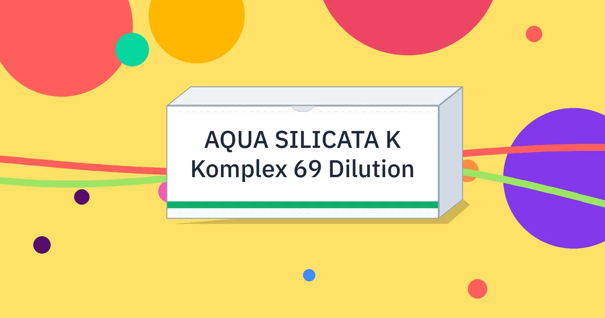 Symbolbild: Packung mit der Aufschrift AQUA SILICATA K Komplex 69 Dilution (PZN 01012933) – Verfügbarkeit und Bezug in Apotheken in Frankfurt am Main
