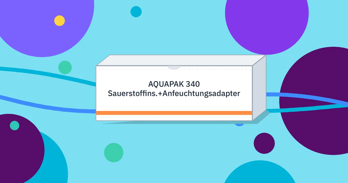Symbolbild: Packung mit der Aufschrift AQUAPAK 340 Sauerstoffins.+Anfeuchtungsadapter (PZN 09396028) – Verfügbarkeit und Bezug in Apotheken in Frankfurt am Main