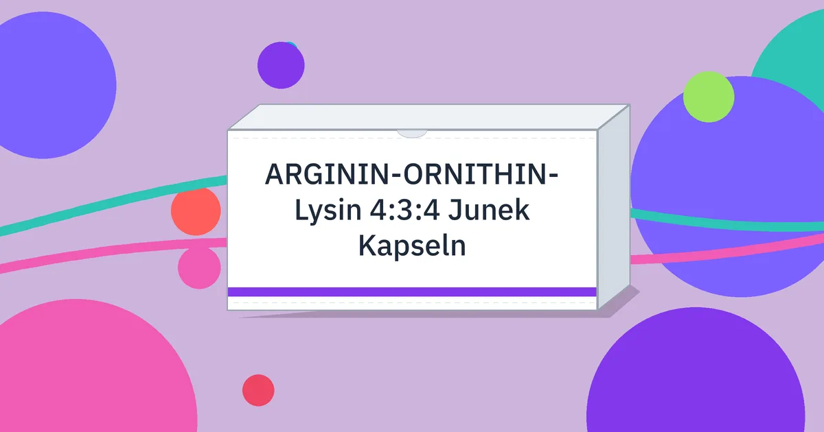 Symbolbild: Packung mit der Aufschrift ARGININ-ORNITHIN-Lysin 4:3:4 Junek Kapseln (PZN 00138595) – Verfügbarkeit und Bezug in Apotheken in Frankfurt am Main