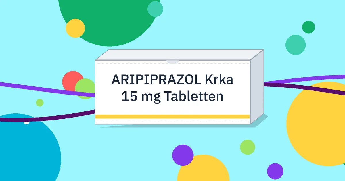 Symbolbild: Packung mit der Aufschrift ARIPIPRAZOL Krka 15 mg Tabletten (PZN 15739900) – Verfügbarkeit und Bezug in Apotheken in Frankfurt am Main