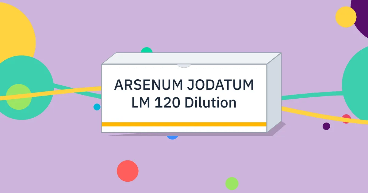 Symbolbild: Packung mit der Aufschrift ARSENUM JODATUM LM 120 Dilution (PZN 12779187) – Verfügbarkeit und Bezug in Apotheken in Frankfurt am Main