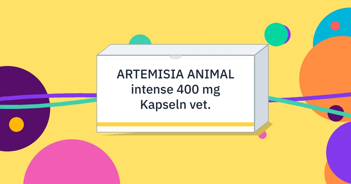 Symbolbild: Packung mit der Aufschrift ARTEMISIA ANIMAL intense 400 mg Kapseln vet. (PZN 18466609) – Verfügbarkeit und Bezug in Apotheken in Frankfurt am Main