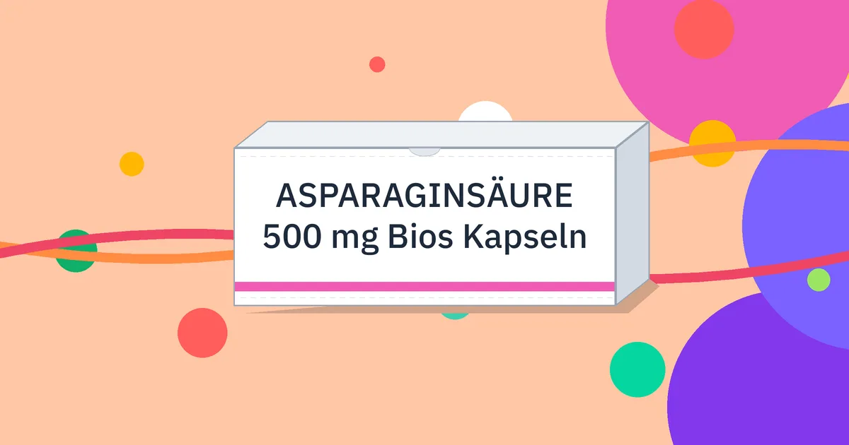 Symbolbild: Packung mit der Aufschrift ASPARAGINSÄURE 500 mg Bios Kapseln (PZN 10523294) – Verfügbarkeit und Bezug in Apotheken in Frankfurt am Main