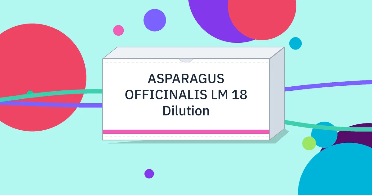 Symbolbild: Packung mit der Aufschrift ASPARAGUS OFFICINALIS LM 18 Dilution (PZN 13402987) – Verfügbarkeit und Bezug in Apotheken in Frankfurt am Main