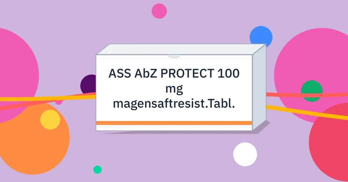 Symbolbild: Packung mit der Aufschrift ASS AbZ PROTECT 100 mg magensaftresist.Tabl. (PZN 01696794) – Verfügbarkeit und Bezug in Apotheken in Frankfurt am Main