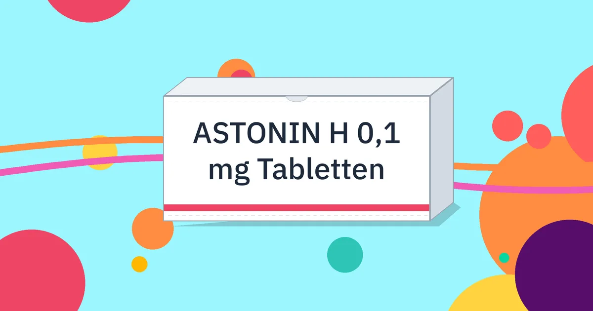 Symbolbild: Packung mit der Aufschrift ASTONIN H 0,1 mg Tabletten (PZN 11098060) – Verfügbarkeit und Bezug in Apotheken in Frankfurt am Main