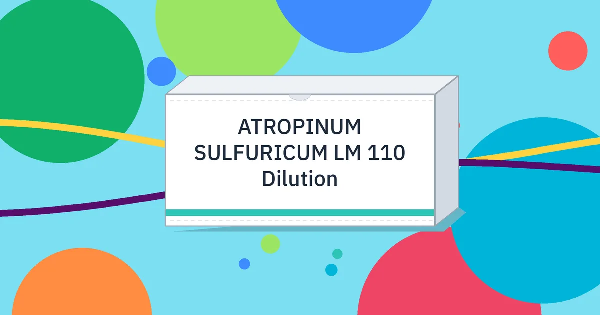 Symbolbild: Packung mit der Aufschrift ATROPINUM SULFURICUM LM 110 Dilution (PZN 13407447) – Verfügbarkeit und Bezug in Apotheken in Frankfurt am Main