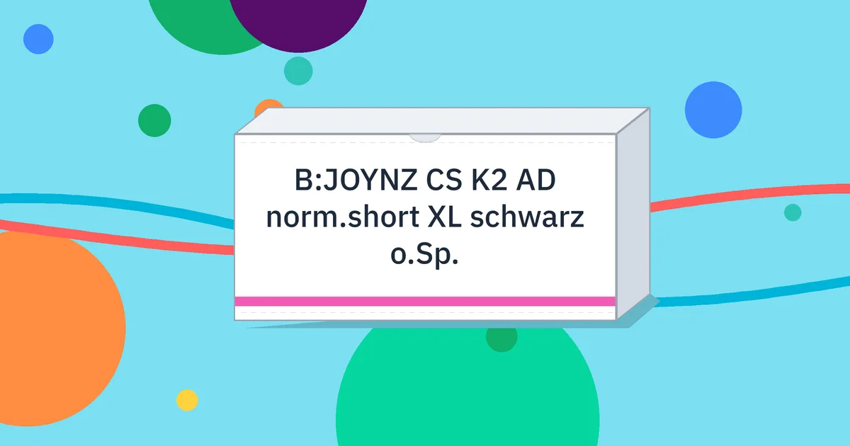 Symbolbild: Packung mit der Aufschrift B:JOYNZ CS K2 AD norm.short XL schwarz o.Sp. (PZN 20529010) – Verfügbarkeit und Bezug in Apotheken in Frankfurt am Main