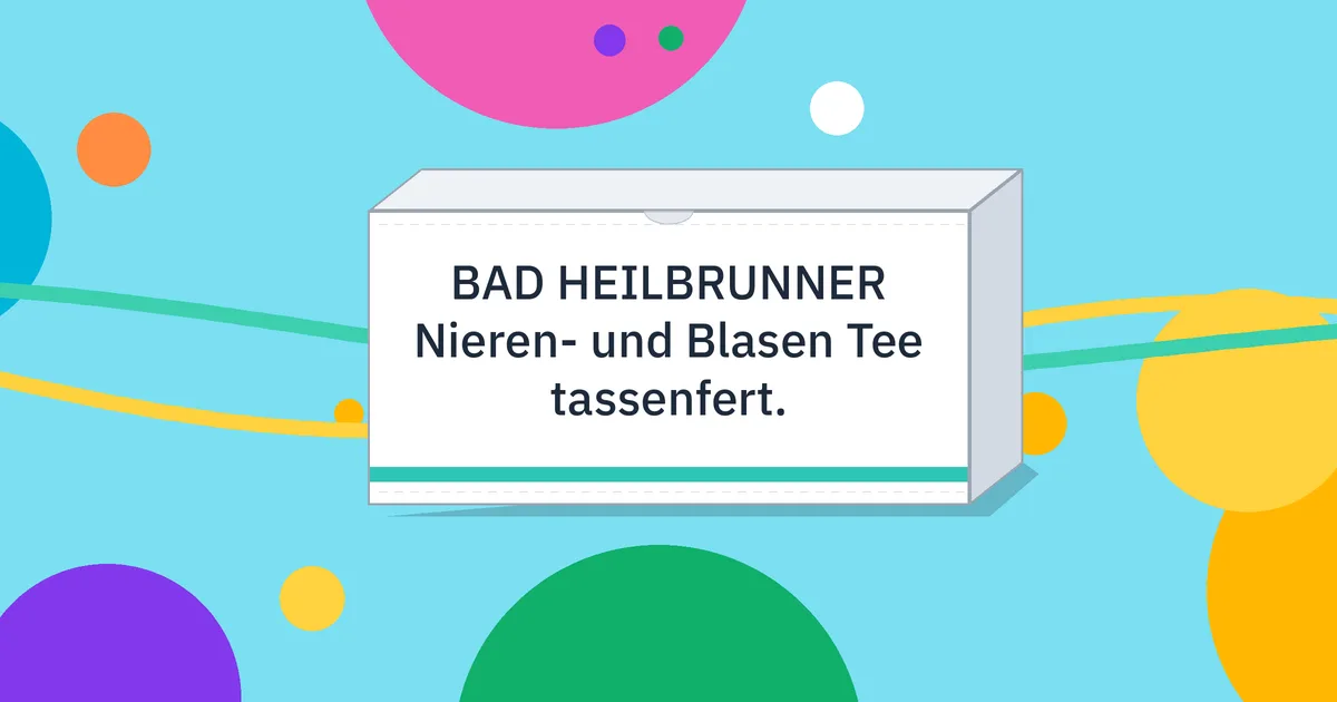 Symbolbild: Packung mit der Aufschrift BAD HEILBRUNNER Nieren- und Blasen Tee tassenfert. (PZN 15562459) – Verfügbarkeit und Bezug in Apotheken in Frankfurt am Main