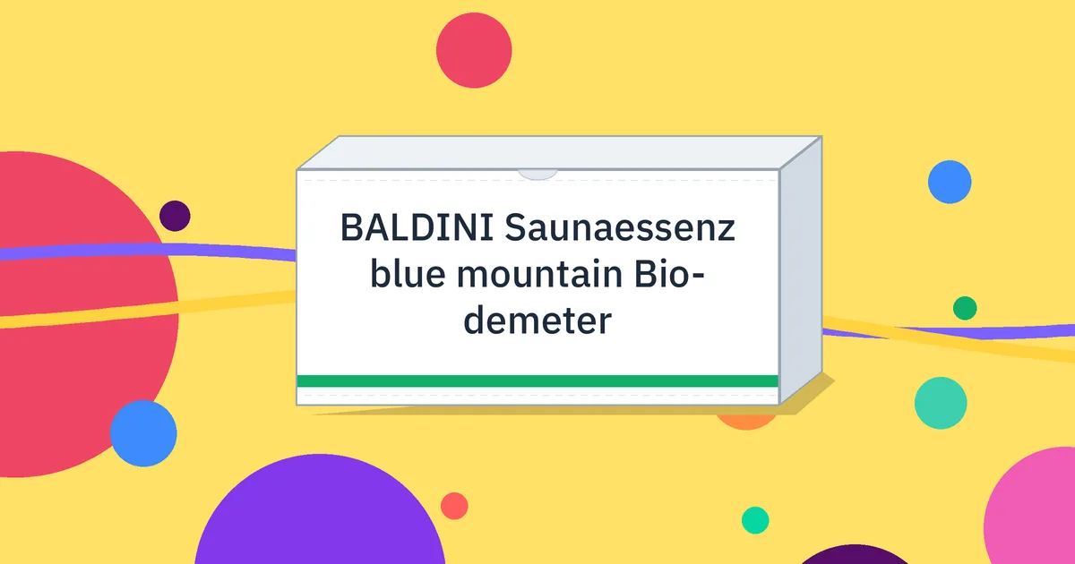 Symbolbild: Packung mit der Aufschrift BALDINI Saunaessenz blue mountain Bio-demeter (PZN 14238981) – Verfügbarkeit und Bezug in Apotheken in Frankfurt am Main