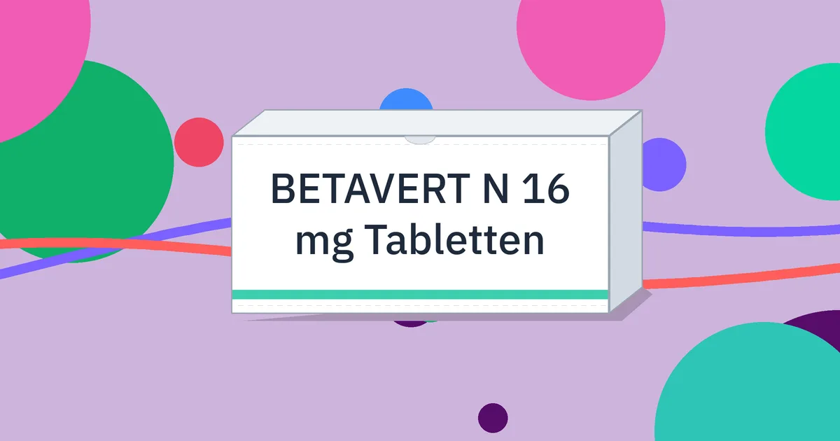 Symbolbild: Packung mit der Aufschrift BETAVERT N 16 mg Tabletten (PZN 06064768) – Verfügbarkeit und Bezug in Apotheken in Frankfurt am Main