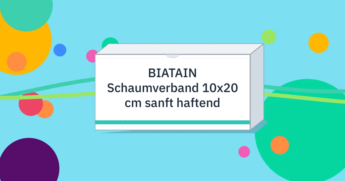 Symbolbild: Packung mit der Aufschrift BIATAIN Schaumverband 10x20 cm sanft haftend (PZN 14274391) – Verfügbarkeit und Bezug in Apotheken in Frankfurt am Main