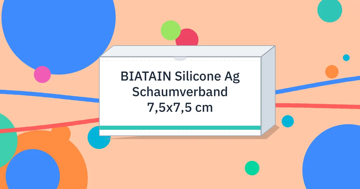 Symbolbild: Packung mit der Aufschrift BIATAIN Silicone Ag Schaumverband 7,5x7,5 cm (PZN 11381502) – Verfügbarkeit und Bezug in Apotheken in Frankfurt am Main