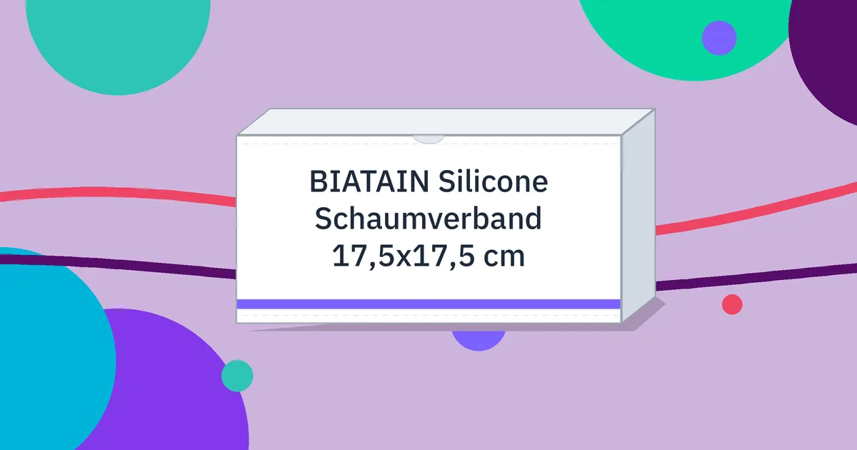 Symbolbild: Packung mit der Aufschrift BIATAIN Silicone Schaumverband 17,5x17,5 cm (PZN 18125506) – Verfügbarkeit und Bezug in Apotheken in Frankfurt am Main