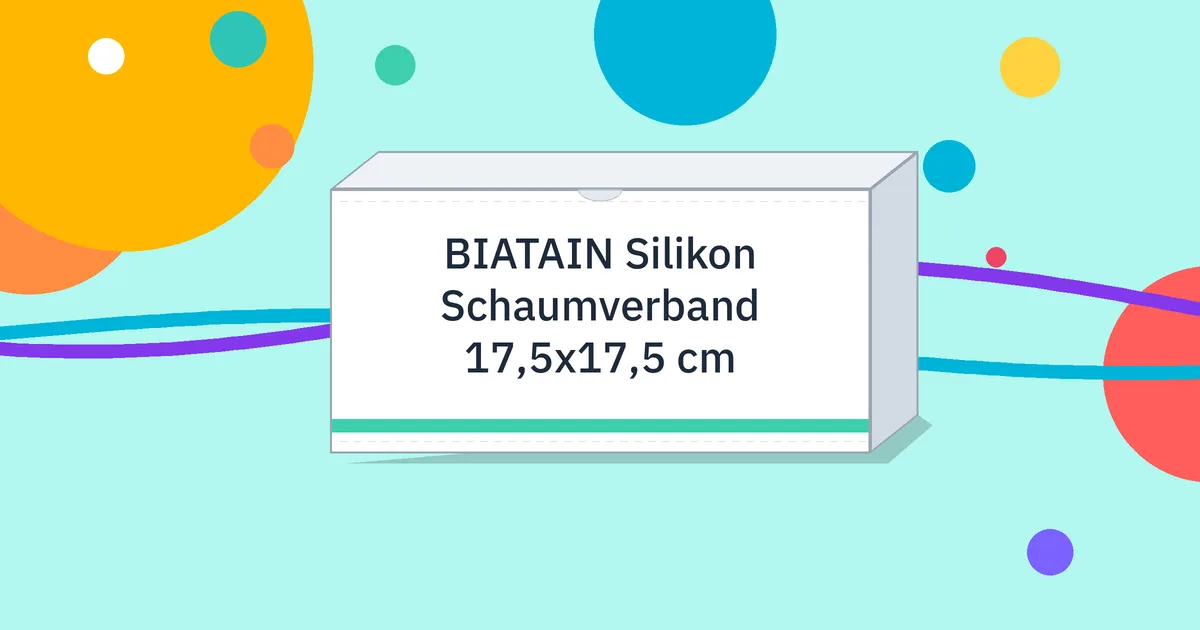 Symbolbild: Packung mit der Aufschrift BIATAIN Silikon Schaumverband 17,5x17,5 cm (PZN 10976995) – Verfügbarkeit und Bezug in Apotheken in Frankfurt am Main