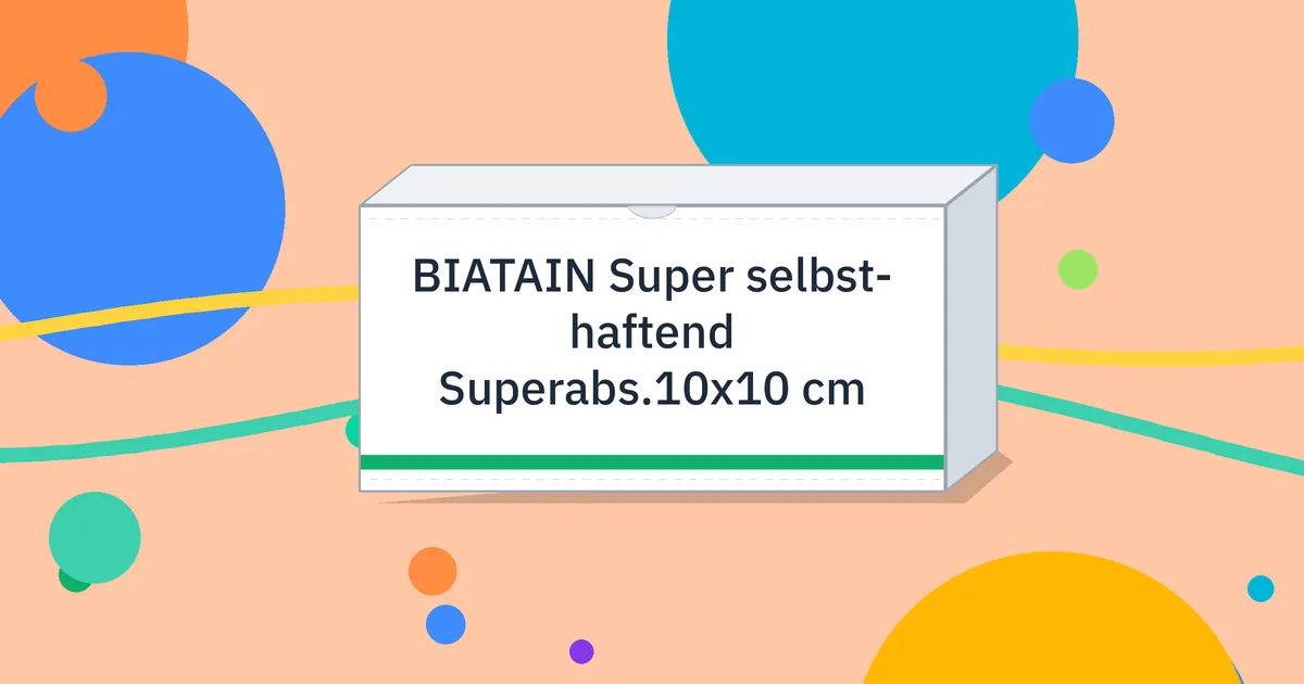 Symbolbild: Packung mit der Aufschrift BIATAIN Super selbst-haftend Superabs.10x10 cm (PZN 14332013) – Verfügbarkeit und Bezug in Apotheken in Frankfurt am Main