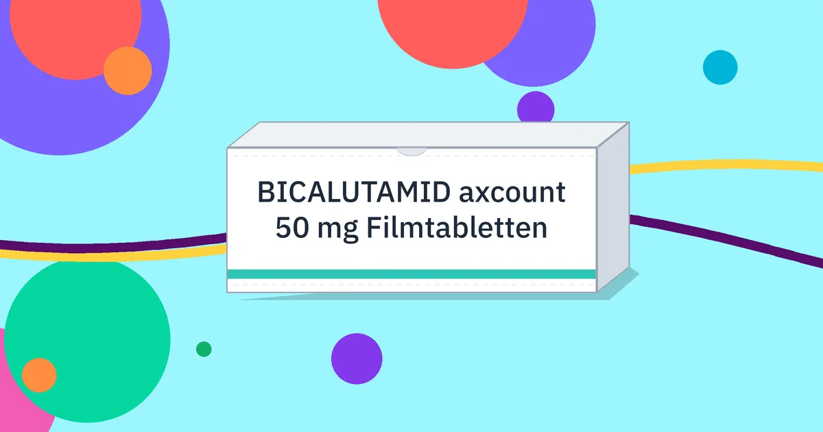 Symbolbild: Packung mit der Aufschrift BICALUTAMID axcount 50 mg Filmtabletten (PZN 12481387) – Verfügbarkeit und Bezug in Apotheken in Frankfurt am Main