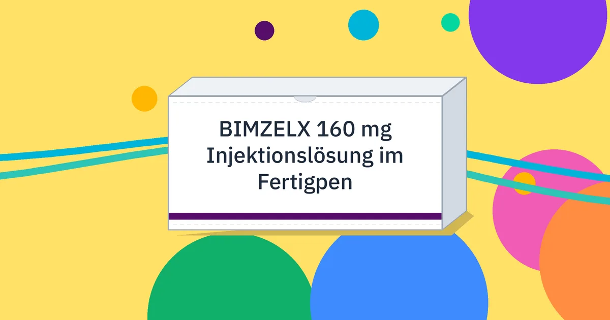 Symbolbild: Packung mit der Aufschrift BIMZELX 160 mg Injektionslösung im Fertigpen (PZN 19408270) – Verfügbarkeit und Bezug in Apotheken in Frankfurt am Main