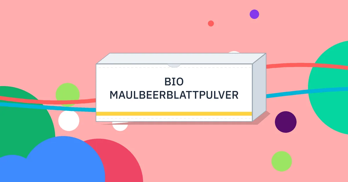 Symbolbild: Packung mit der Aufschrift BIO MAULBEERBLATTPULVER (PZN 19444343) – Verfügbarkeit und Bezug in Apotheken in Frankfurt am Main