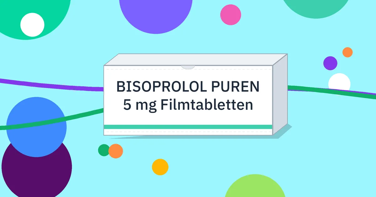 Symbolbild: Packung mit der Aufschrift BISOPROLOL PUREN 5 mg Filmtabletten (PZN 14043177) – Verfügbarkeit und Bezug in Apotheken in Frankfurt am Main