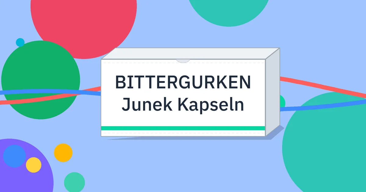 Symbolbild: Packung mit der Aufschrift BITTERGURKEN Junek Kapseln (PZN 16615962) – Verfügbarkeit und Bezug in Apotheken in Frankfurt am Main