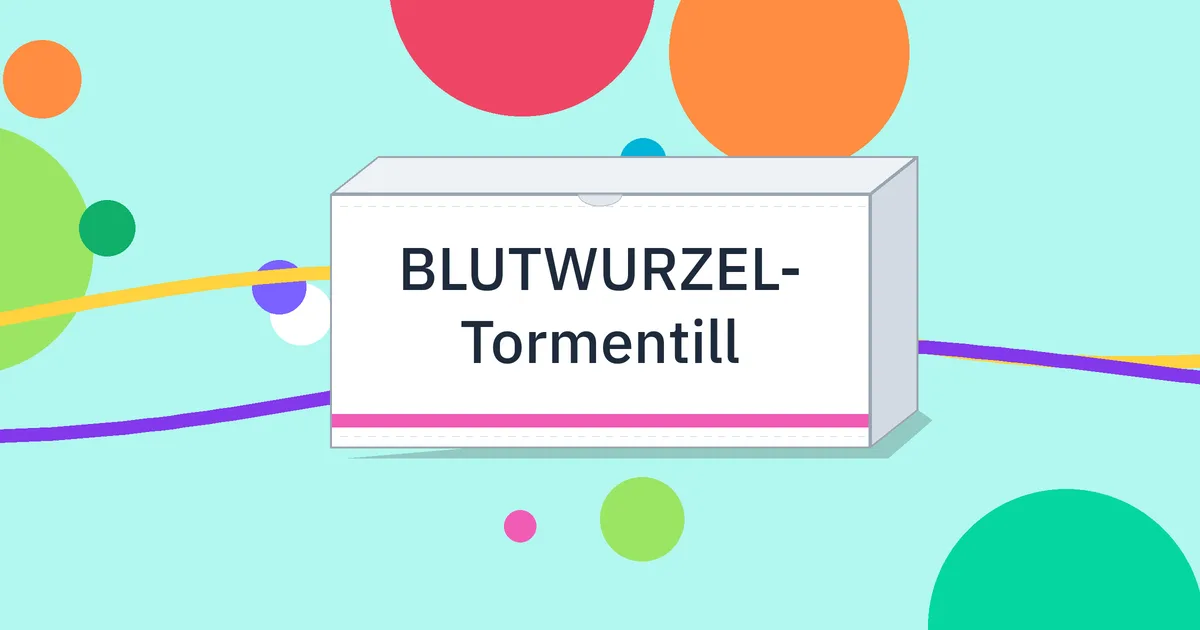 Symbolbild: Packung mit der Aufschrift BLUTWURZEL-Tormentill (PZN 08465460) – Verfügbarkeit und Bezug in Apotheken in Frankfurt am Main