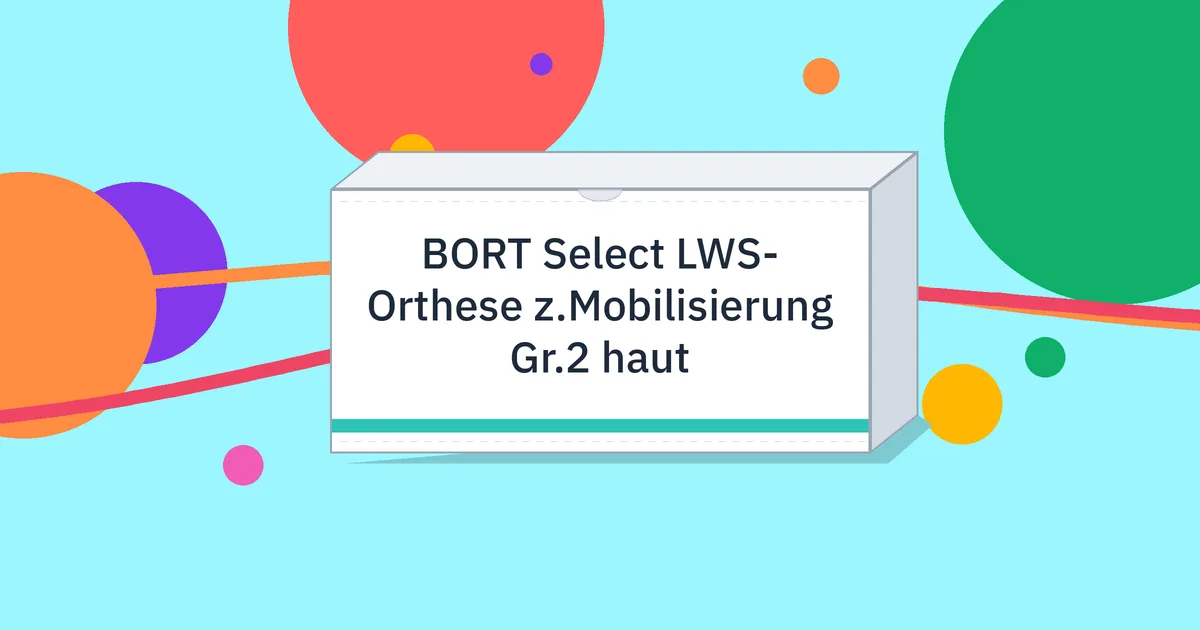 Symbolbild: Packung mit der Aufschrift BORT Select LWS-Orthese z.Mobilisierung Gr.2 haut (PZN 13922586) – Verfügbarkeit und Bezug in Apotheken in Frankfurt am Main