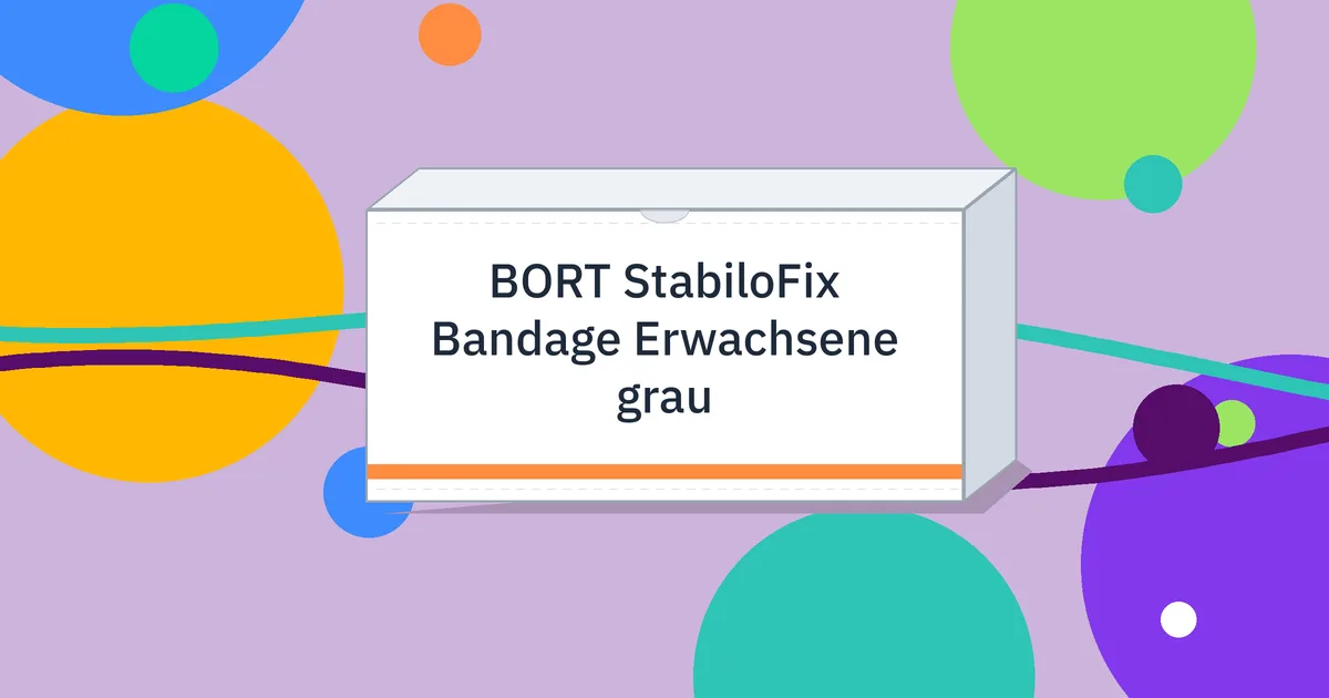 Symbolbild: Packung mit der Aufschrift BORT StabiloFix Bandage Erwachsene grau (PZN 20105238) – Verfügbarkeit und Bezug in Apotheken in Frankfurt am Main