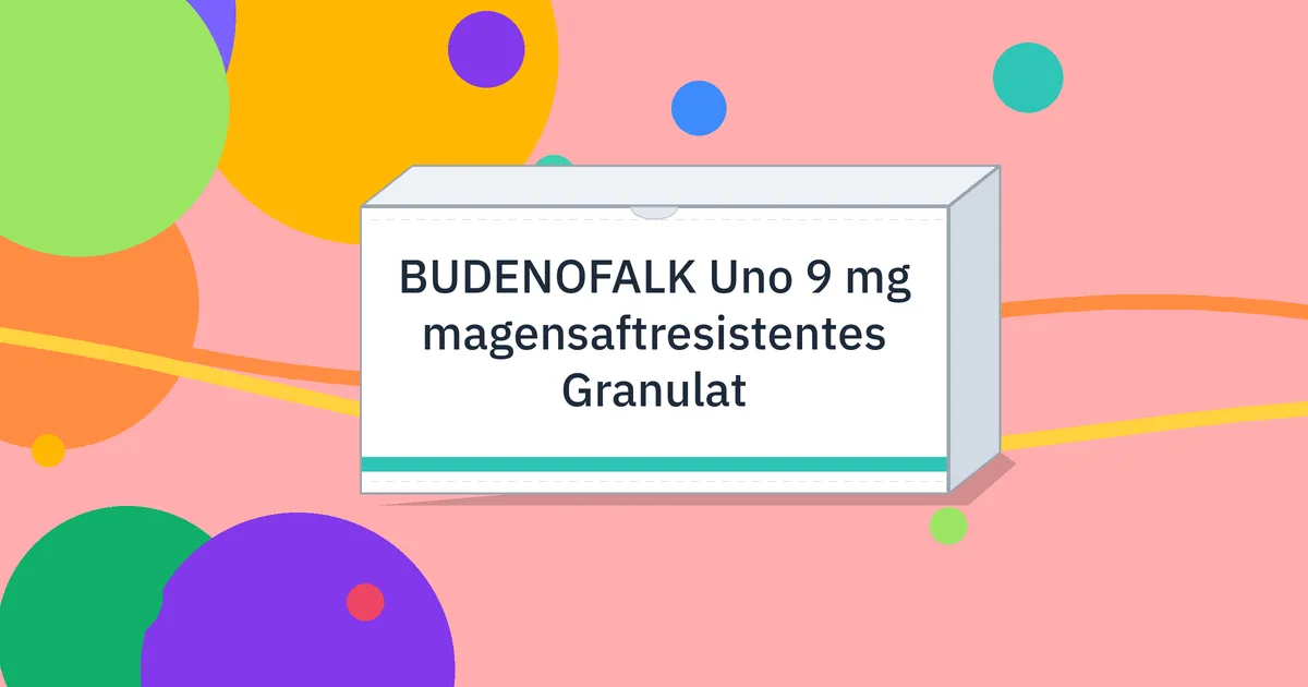 Symbolbild: Packung mit der Aufschrift BUDENOFALK Uno 9 mg magensaftresistentes Granulat (PZN 08448852) – Verfügbarkeit und Bezug in Apotheken in Frankfurt am Main