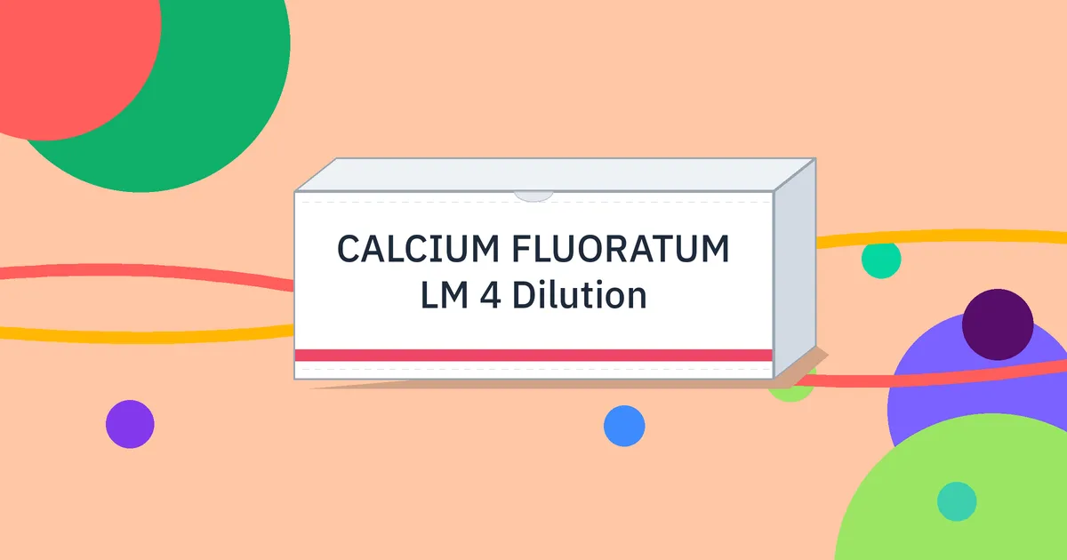Symbolbild: Packung mit der Aufschrift CALCIUM FLUORATUM LM 4 Dilution (PZN 12804270) – Verfügbarkeit und Bezug in Apotheken in Frankfurt am Main