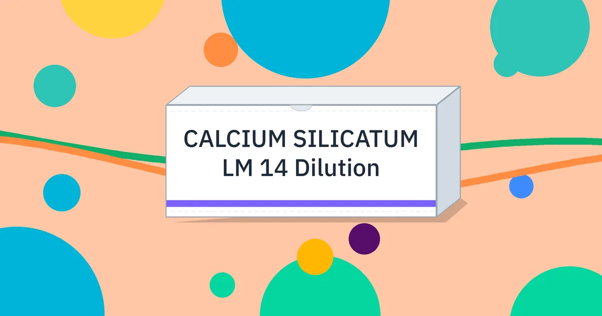 Symbolbild: Packung mit der Aufschrift CALCIUM SILICATUM LM 14 Dilution (PZN 12805654) – Verfügbarkeit und Bezug in Apotheken in Frankfurt am Main