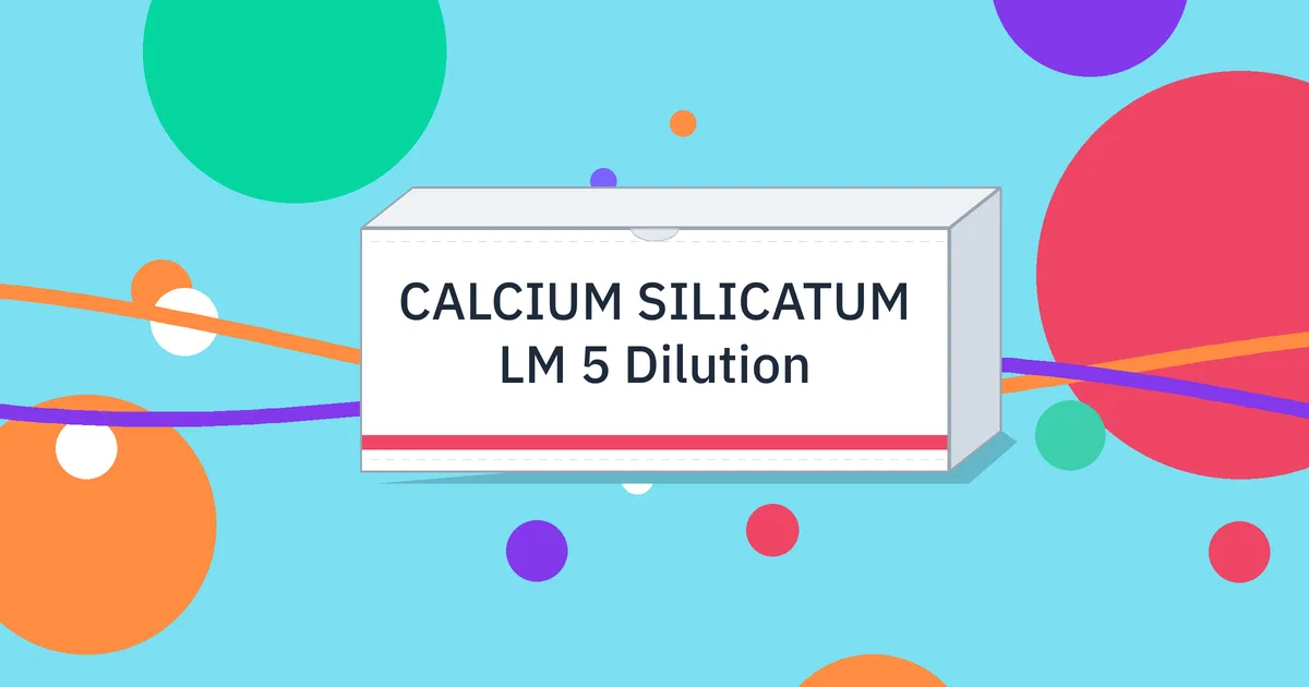 Symbolbild: Packung mit der Aufschrift CALCIUM SILICATUM LM 5 Dilution (PZN 12805559) – Verfügbarkeit und Bezug in Apotheken in Frankfurt am Main