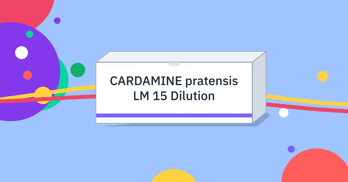 Symbolbild: Packung mit der Aufschrift CARDAMINE pratensis LM 15 Dilution (PZN 13429176) – Verfügbarkeit und Bezug in Apotheken in Frankfurt am Main