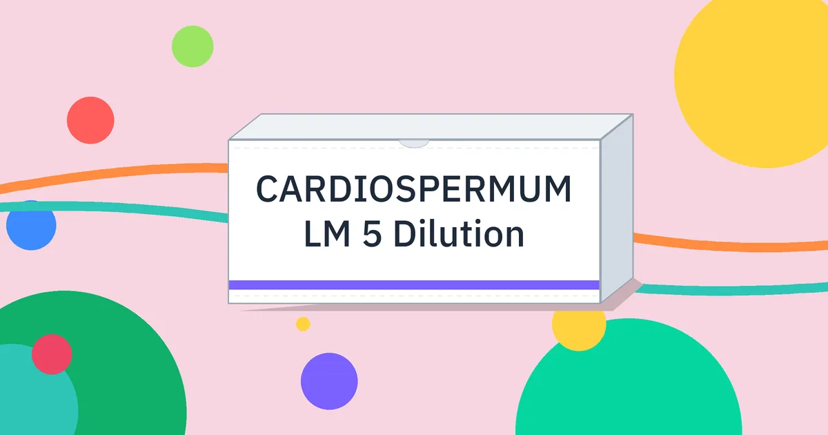 Symbolbild: Packung mit der Aufschrift CARDIOSPERMUM LM 5 Dilution (PZN 12810224) – Verfügbarkeit und Bezug in Apotheken in Frankfurt am Main