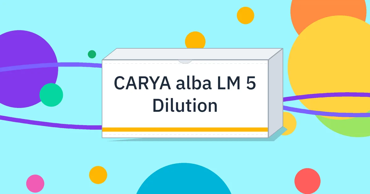 Symbolbild: Packung mit der Aufschrift CARYA alba LM 5 Dilution (PZN 13431397) – Verfügbarkeit und Bezug in Apotheken in Frankfurt am Main