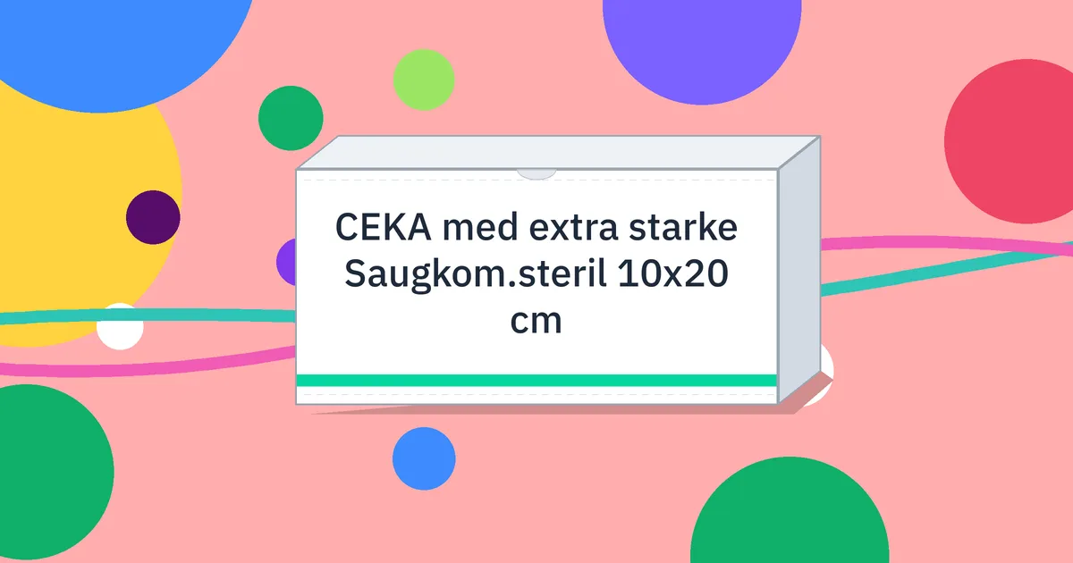 Symbolbild: Packung mit der Aufschrift CEKA med extra starke Saugkom.steril 10x20 cm (PZN 18450844) – Verfügbarkeit und Bezug in Apotheken in Frankfurt am Main