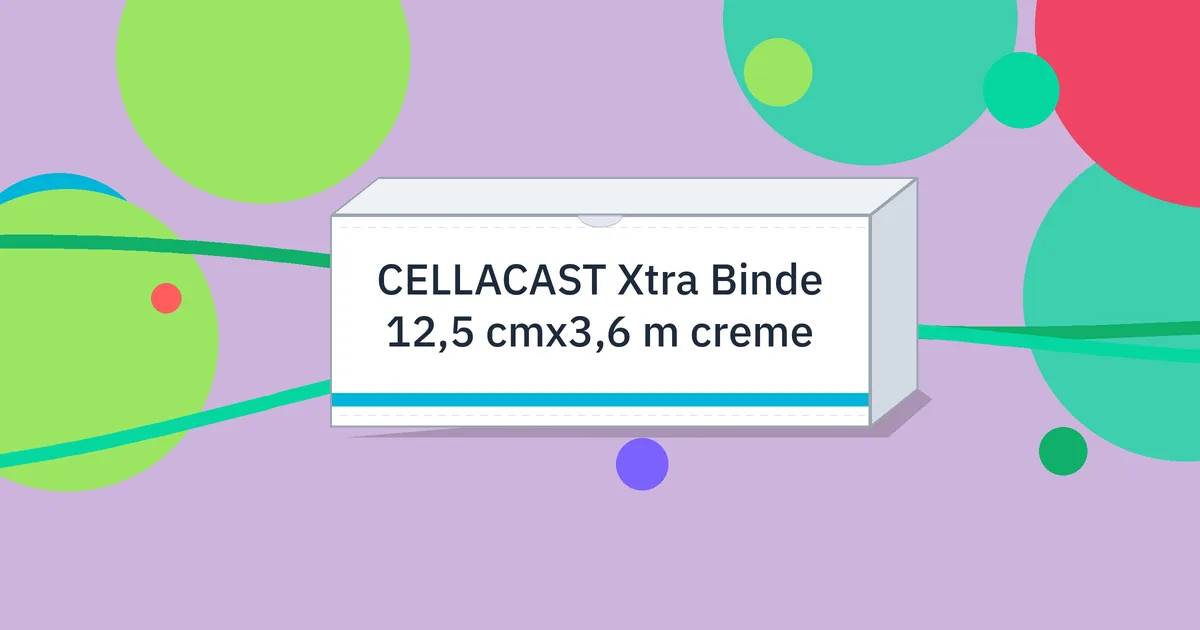 Symbolbild: Packung mit der Aufschrift CELLACAST Xtra Binde 12,5 cmx3,6 m creme (PZN 14252455) – Verfügbarkeit und Bezug in Apotheken in Frankfurt am Main