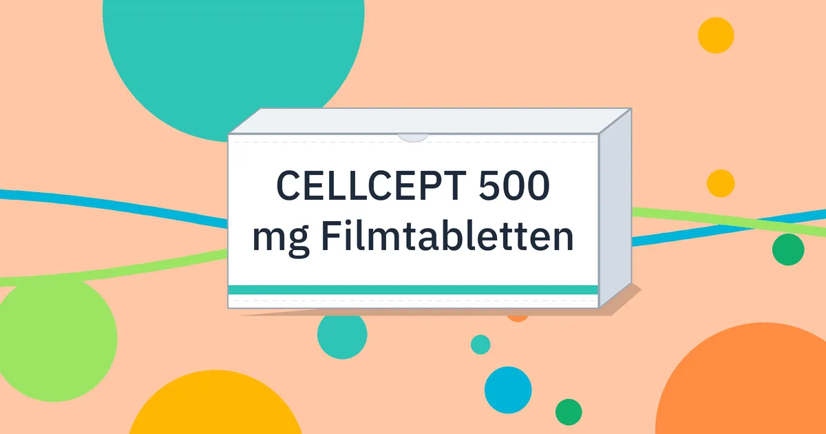 Symbolbild: Packung mit der Aufschrift CELLCEPT 500 mg Filmtabletten (PZN 10131424) – Verfügbarkeit und Bezug in Apotheken in Frankfurt am Main