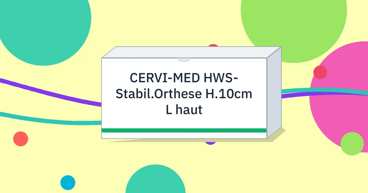 Symbolbild: Packung mit der Aufschrift CERVI-MED HWS-Stabil.Orthese H.10cm L haut (PZN 20304788) – Verfügbarkeit und Bezug in Apotheken in Frankfurt am Main