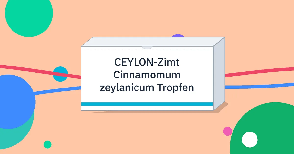 Symbolbild: Packung mit der Aufschrift CEYLON-Zimt Cinnamomum zeylanicum Tropfen (PZN 20210998) – Verfügbarkeit und Bezug in Apotheken in Frankfurt am Main