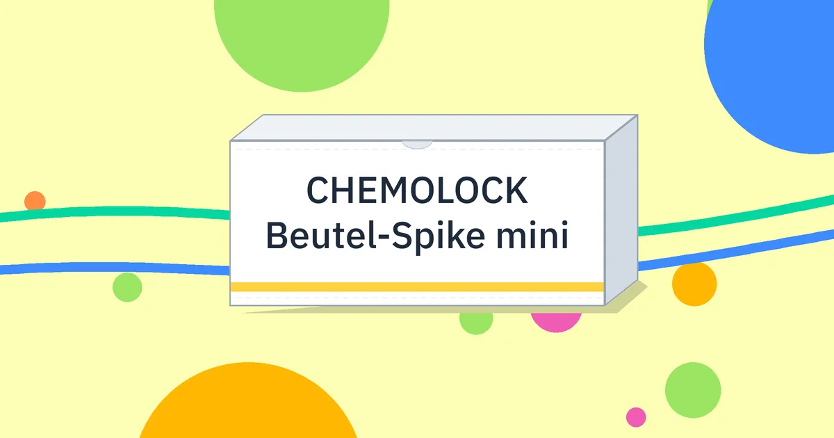Symbolbild: Packung mit der Aufschrift CHEMOLOCK Beutel-Spike mini (PZN 18499595) – Verfügbarkeit und Bezug in Apotheken in Frankfurt am Main