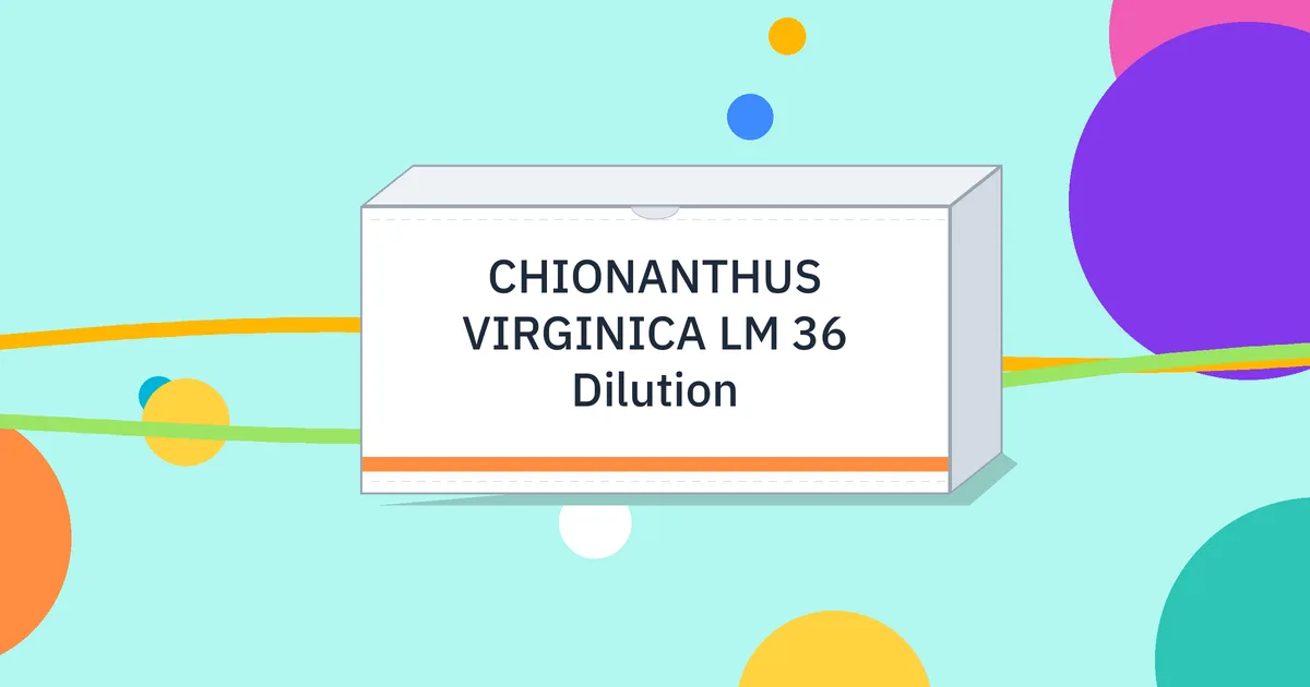 Symbolbild: Packung mit der Aufschrift CHIONANTHUS VIRGINICA LM 36 Dilution (PZN 13443377) – Verfügbarkeit und Bezug in Apotheken in Frankfurt am Main