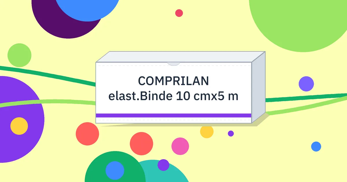 Symbolbild: Packung mit der Aufschrift COMPRILAN elast.Binde 10 cmx5 m (PZN 18747863) – Verfügbarkeit und Bezug in Apotheken in Frankfurt am Main