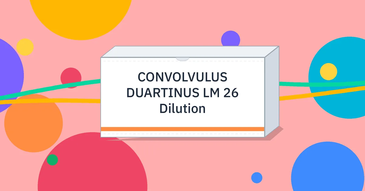 Symbolbild: Packung mit der Aufschrift CONVOLVULUS DUARTINUS LM 26 Dilution (PZN 13450822) – Verfügbarkeit und Bezug in Apotheken in Frankfurt am Main
