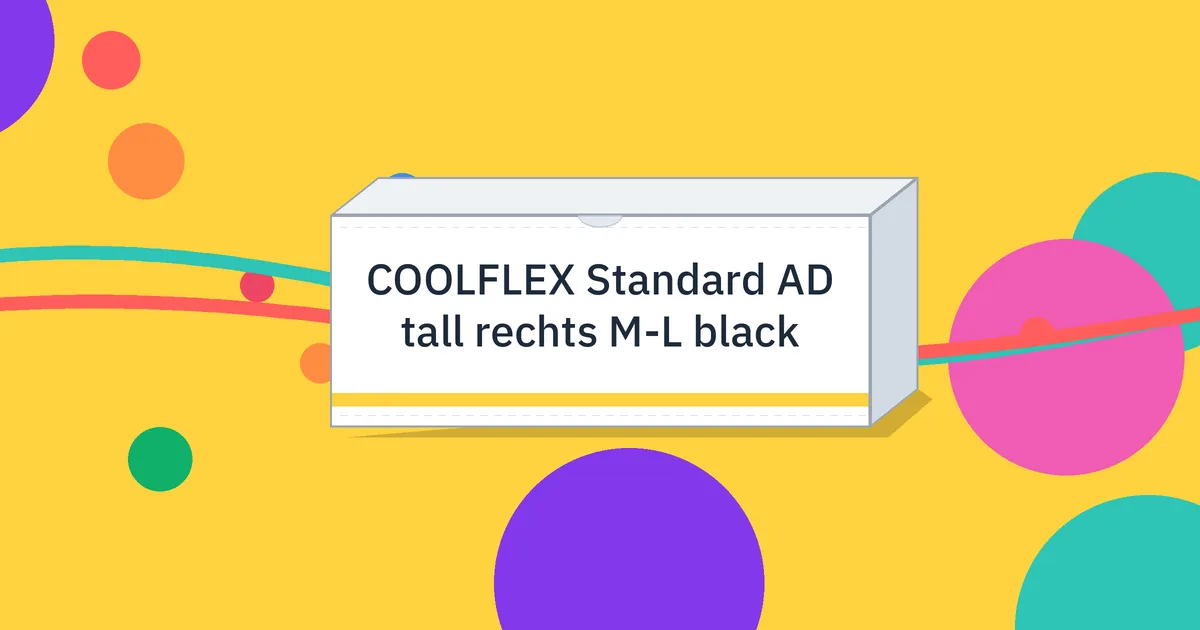 Symbolbild: Packung mit der Aufschrift COOLFLEX Standard AD tall rechts M-L black (PZN 19535146) – Verfügbarkeit und Bezug in Apotheken in Frankfurt am Main