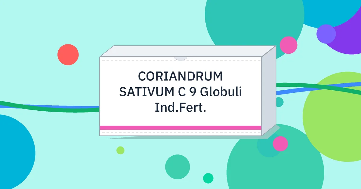 Symbolbild: Packung mit der Aufschrift CORIANDRUM SATIVUM C 9 Globuli Ind.Fert. (PZN 17729900) – Verfügbarkeit und Bezug in Apotheken in Frankfurt am Main