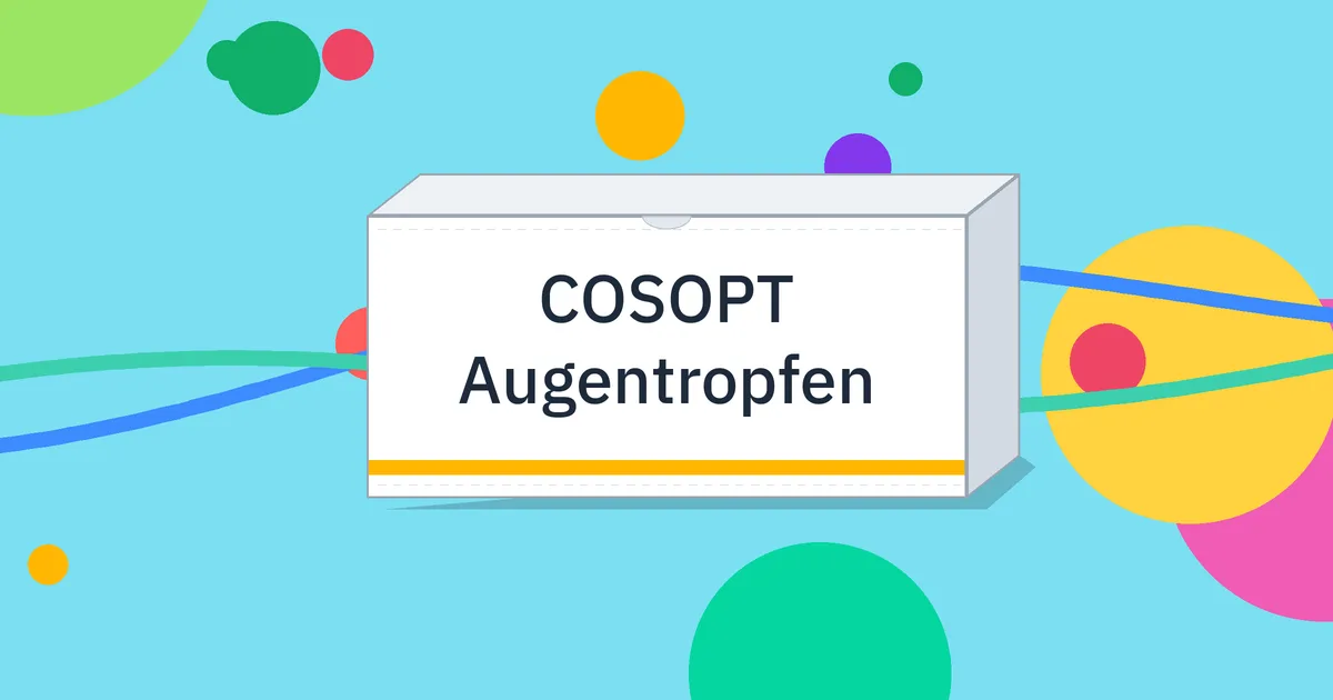 Symbolbild: Packung mit der Aufschrift COSOPT Augentropfen (PZN 01035615) – Verfügbarkeit und Bezug in Apotheken in Frankfurt am Main