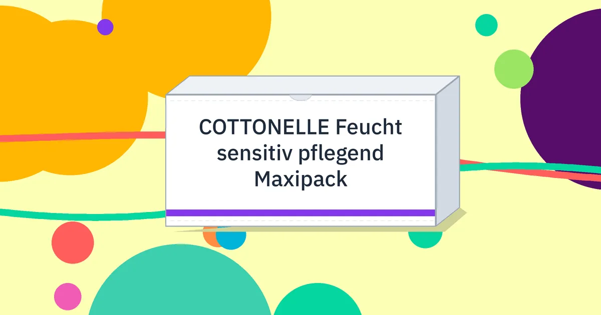 Symbolbild: Packung mit der Aufschrift COTTONELLE Feucht sensitiv pflegend Maxipack (PZN 15637453) – Verfügbarkeit und Bezug in Apotheken in Frankfurt am Main