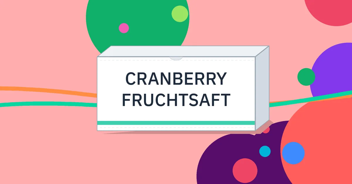 Symbolbild: Packung mit der Aufschrift CRANBERRY FRUCHTSAFT (PZN 04814202) – Verfügbarkeit und Bezug in Apotheken in Frankfurt am Main